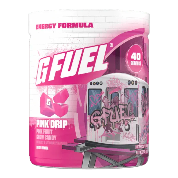 G FUEL Pink Drip – pink fruit chew candy » www.gamerjuice.cz